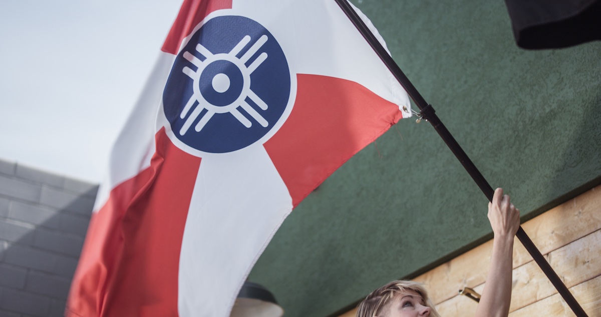 Raising the Wichita Flag